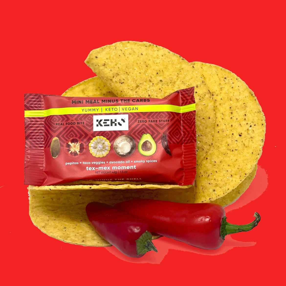 Yum KEHO real food savory snack bites, that are plant-based and keto.